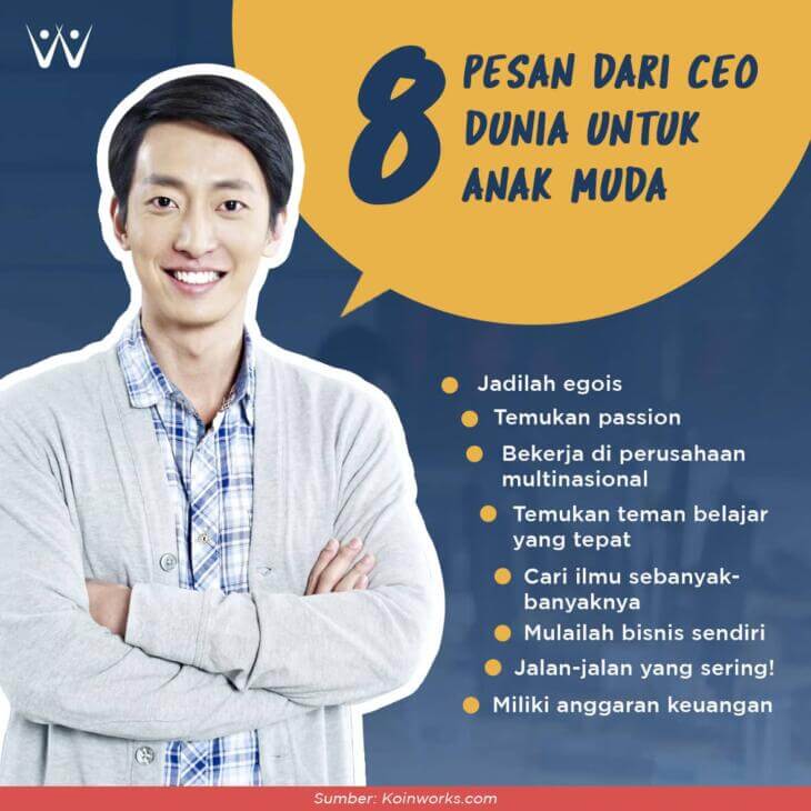 [INFOGRAFIK] 8 Pesan dari CEO Dunia untuk Anak Muda
